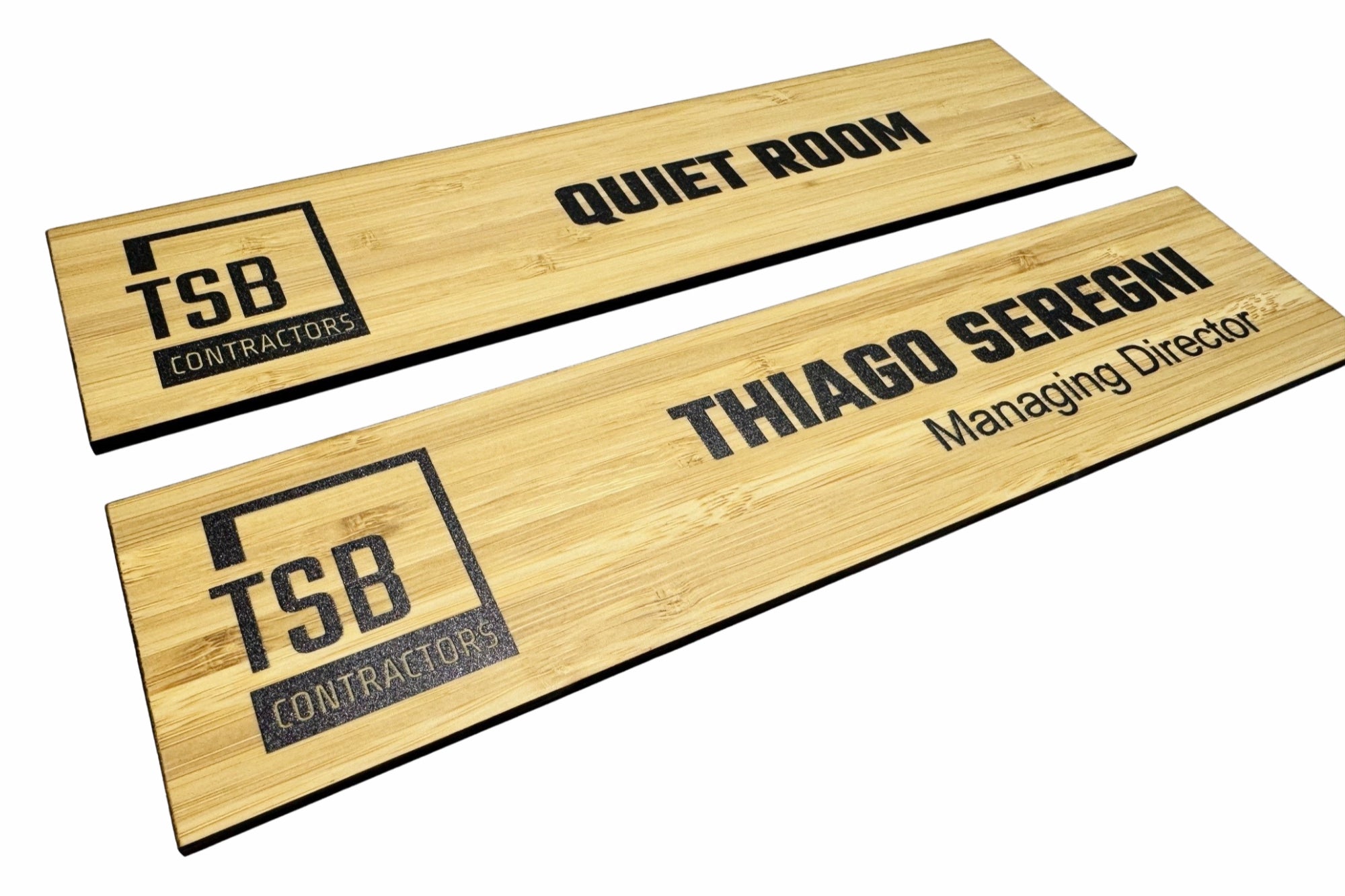 Bamboo Door Signs for Award Winning Building Contractor in Dartford, K ...