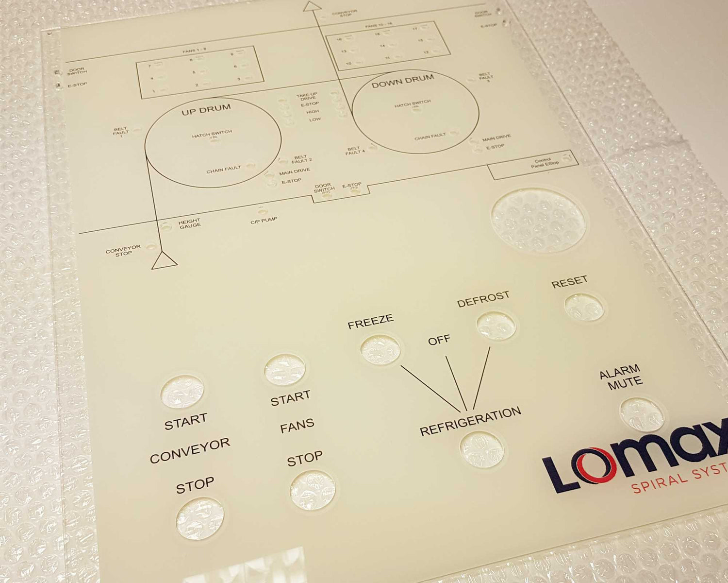Printed Control Panel for Lomax – Viro Display
