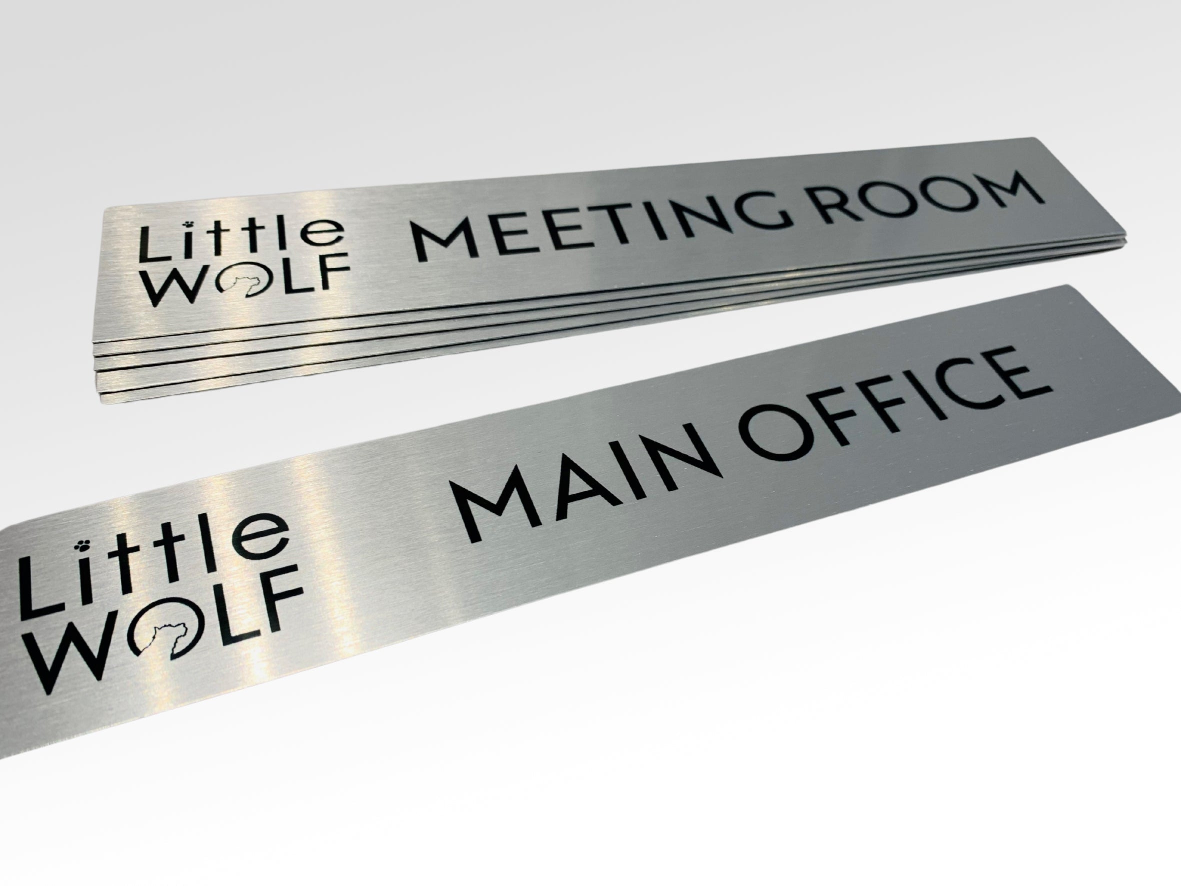 Slimline Aluminium Office Signs for Little Wolf Entertainment – Viro ...