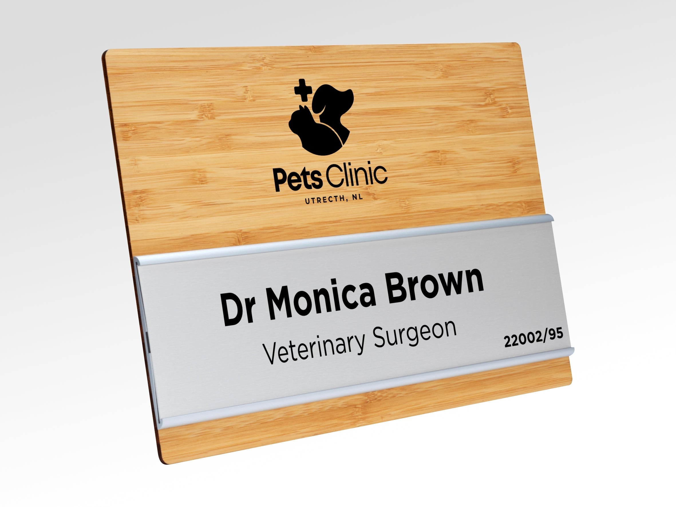 Custom Made Bamboo Door Signs for Pets Clinic – Viro Display