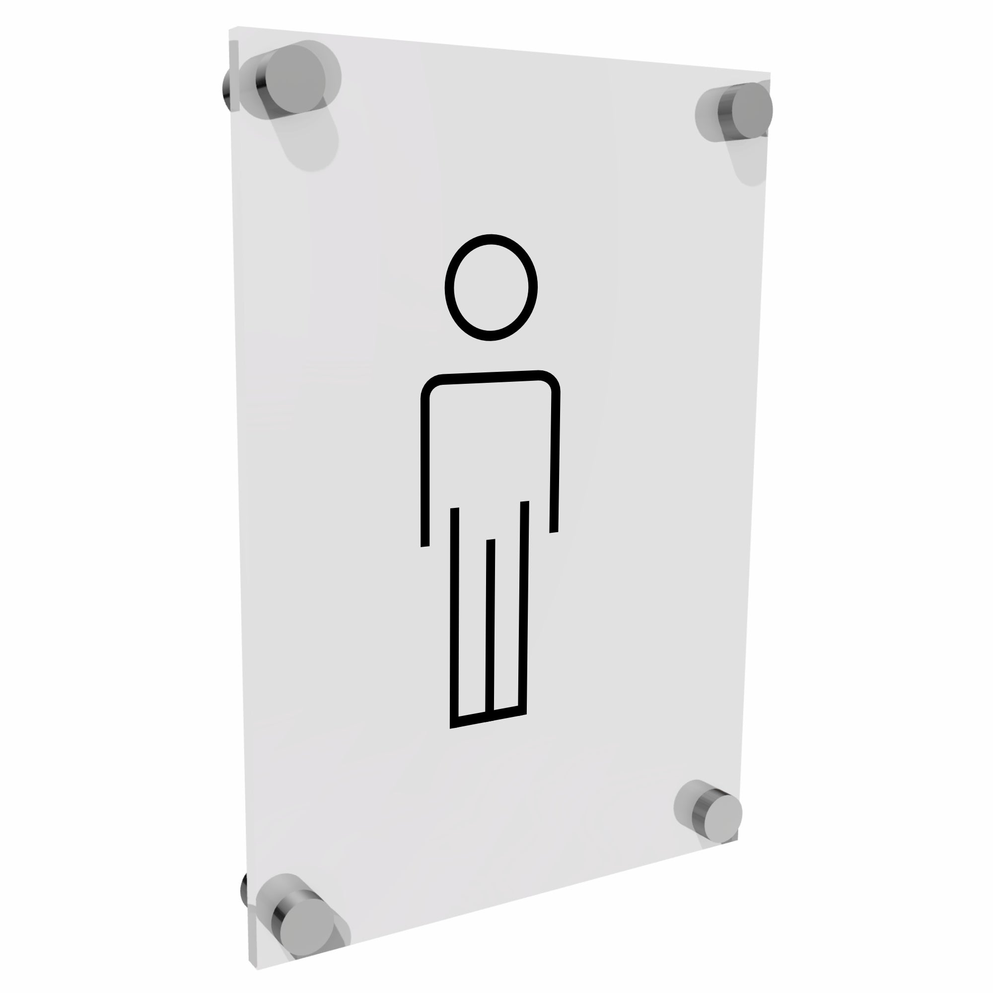 OptiV Clear Acrylic Male Toilet Sign | Viro Display UK