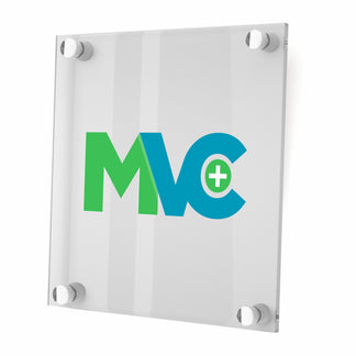 Clear Acrylic Custom Sign + Standoff Fixings | Viro Display UK