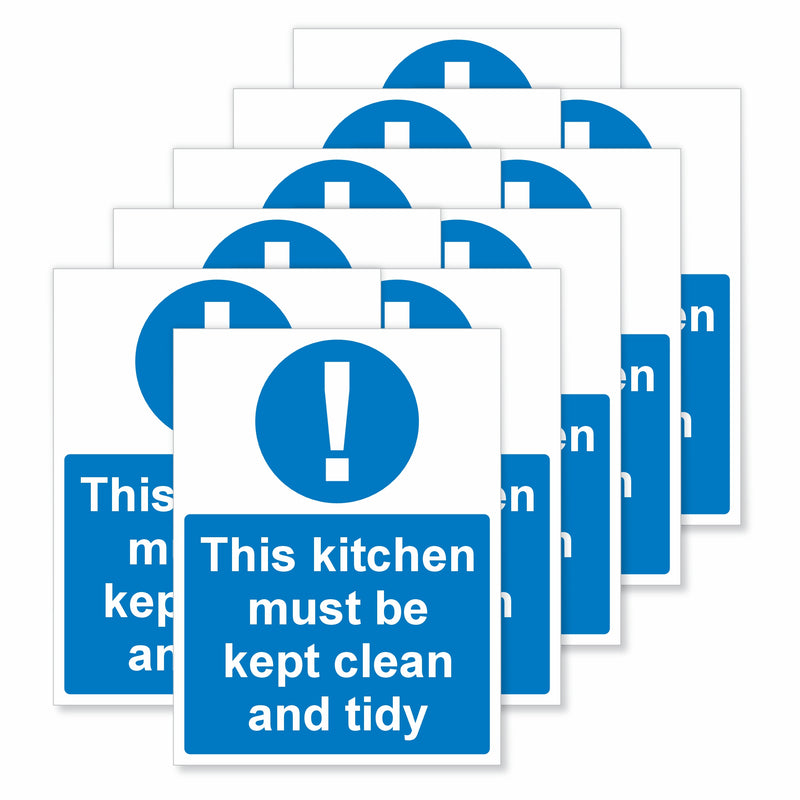 This Kitchen Must be Kept Clean and Tidy Self-Adhesive Vinyl Signs ...