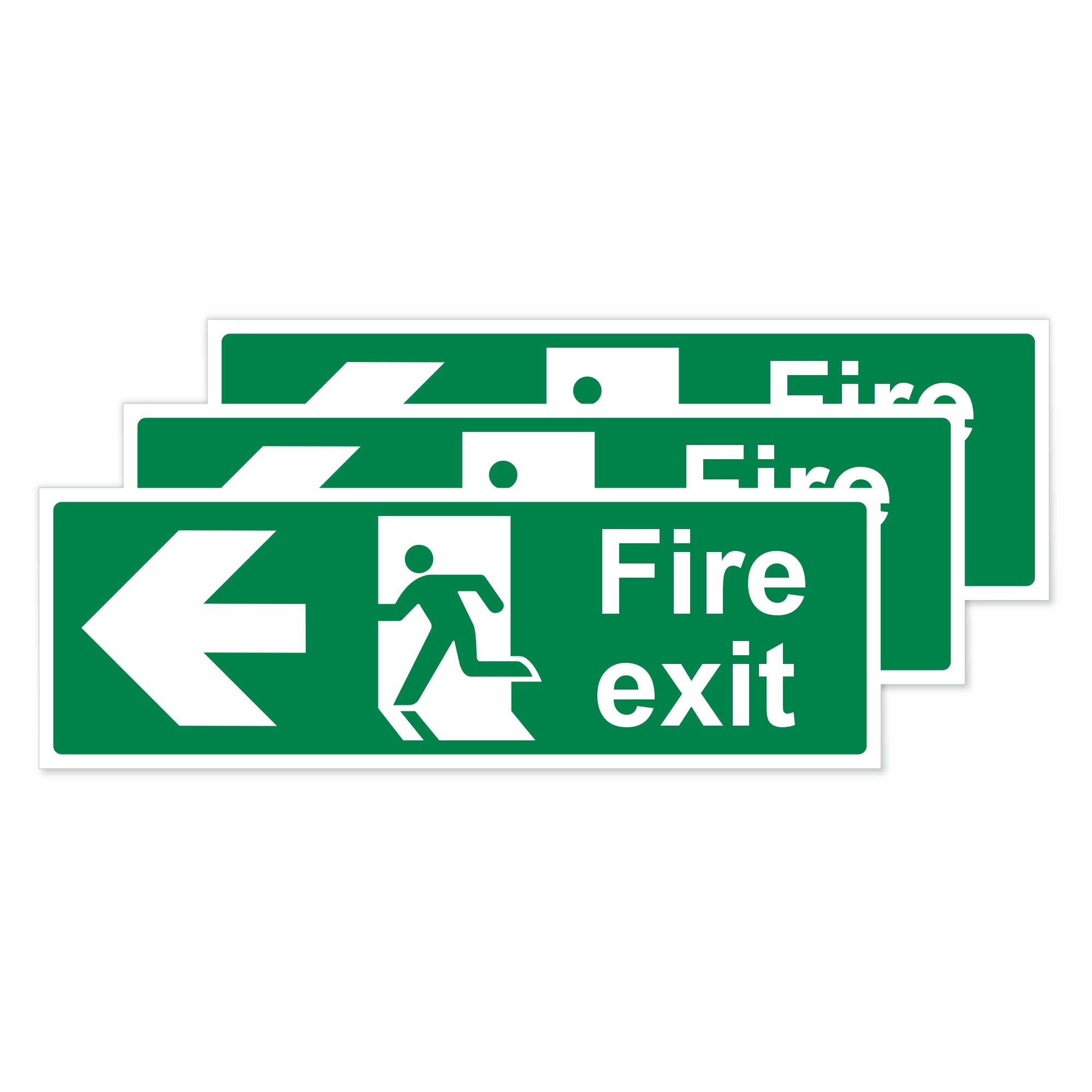 Fire Exit Left Arrow Self-Adhesive Vinyl Signs | Viro Display UK