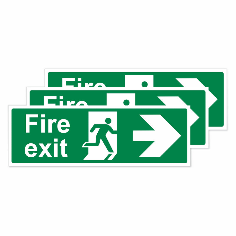 Fire Exit Right Arrow Self-Adhesive Vinyl Signs | Viro Display UK