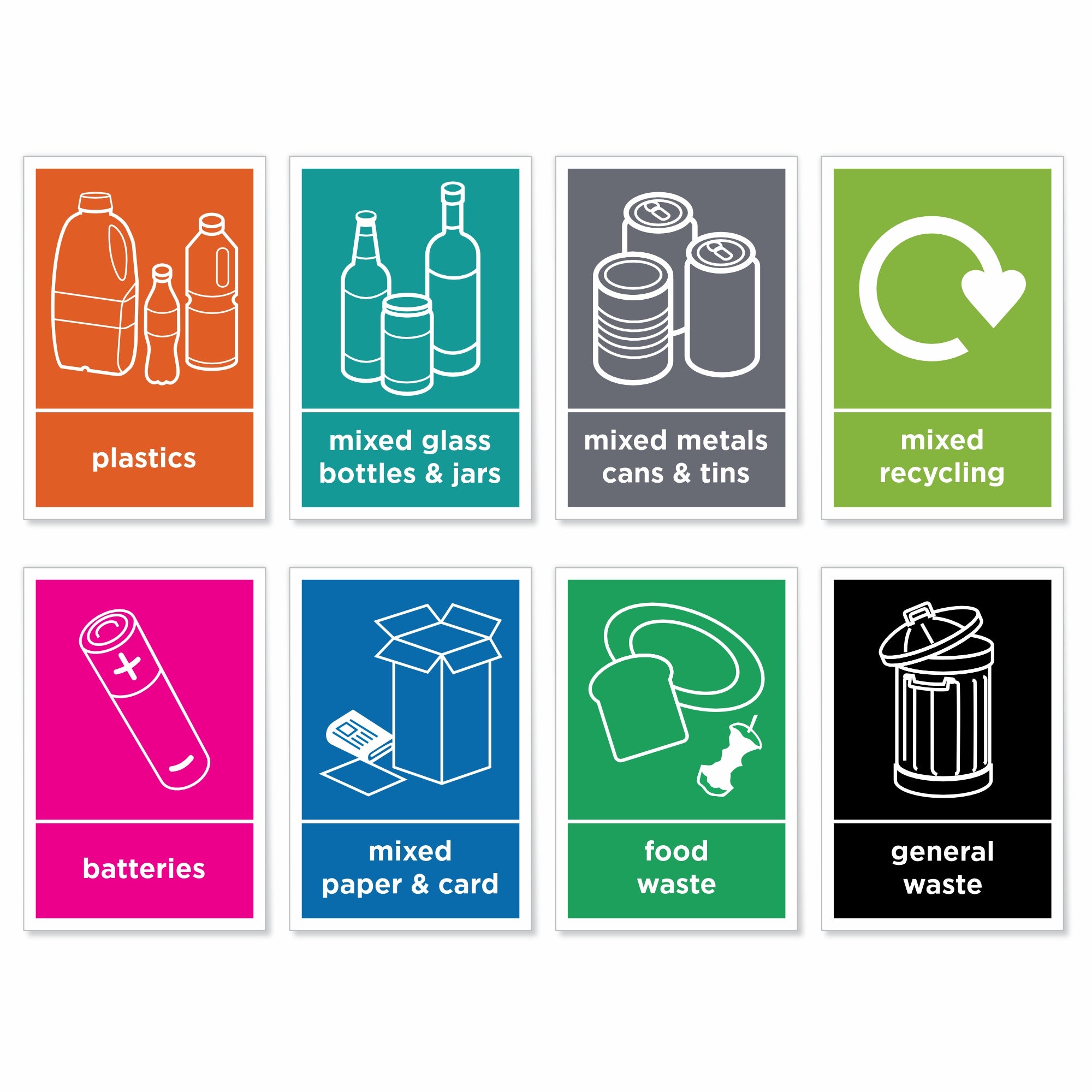 Complete Recycling Multipack Self-Adhesive Vinyl Signs Stickers | Viro ...