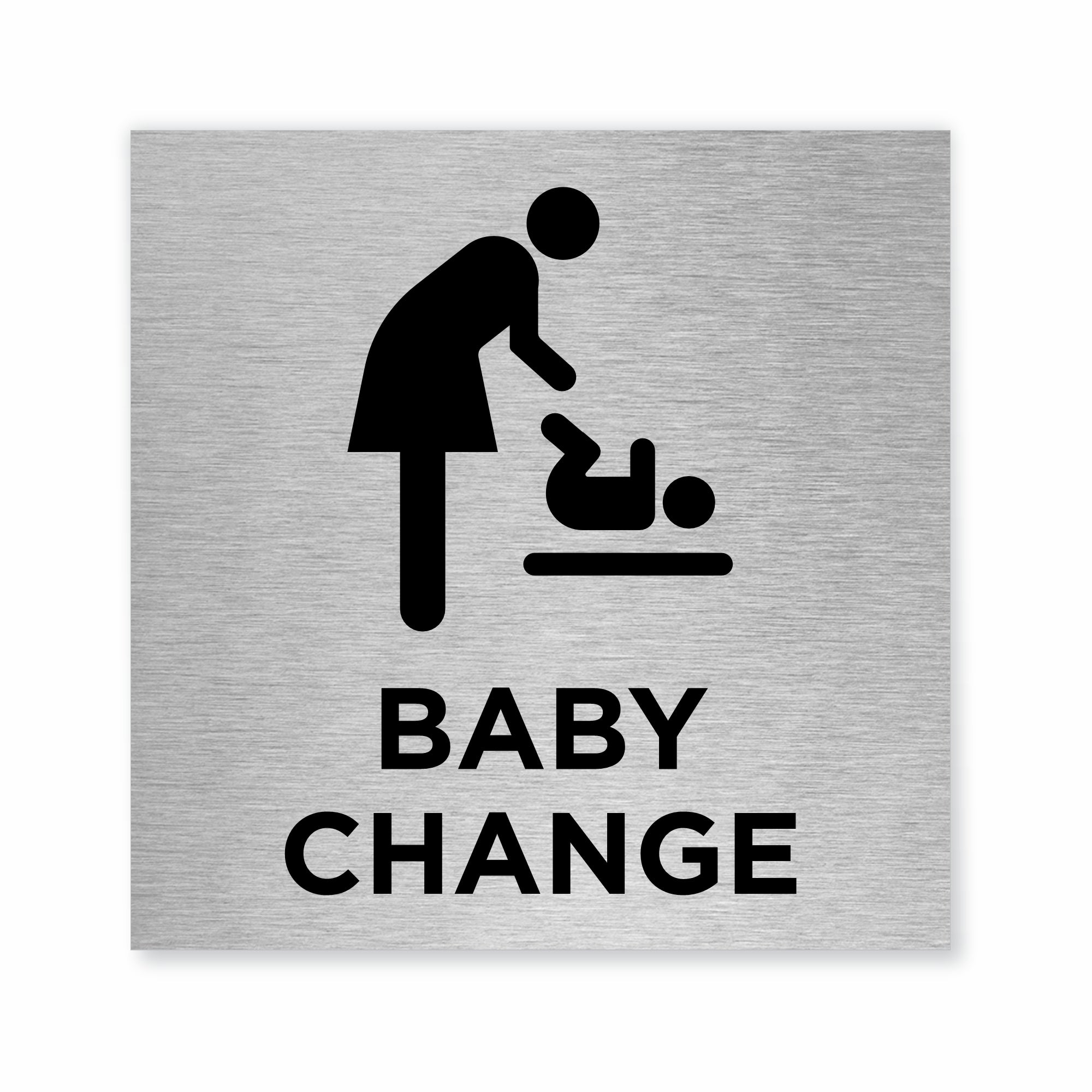 Slimline Aluminium Baby Change Sign - 100 x 100mm | Viro Display UK