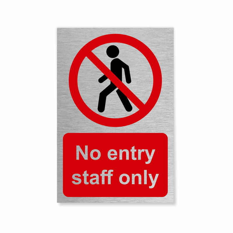 No Entry Staff Only Slimline Aluminium Sign | Viro Display UK