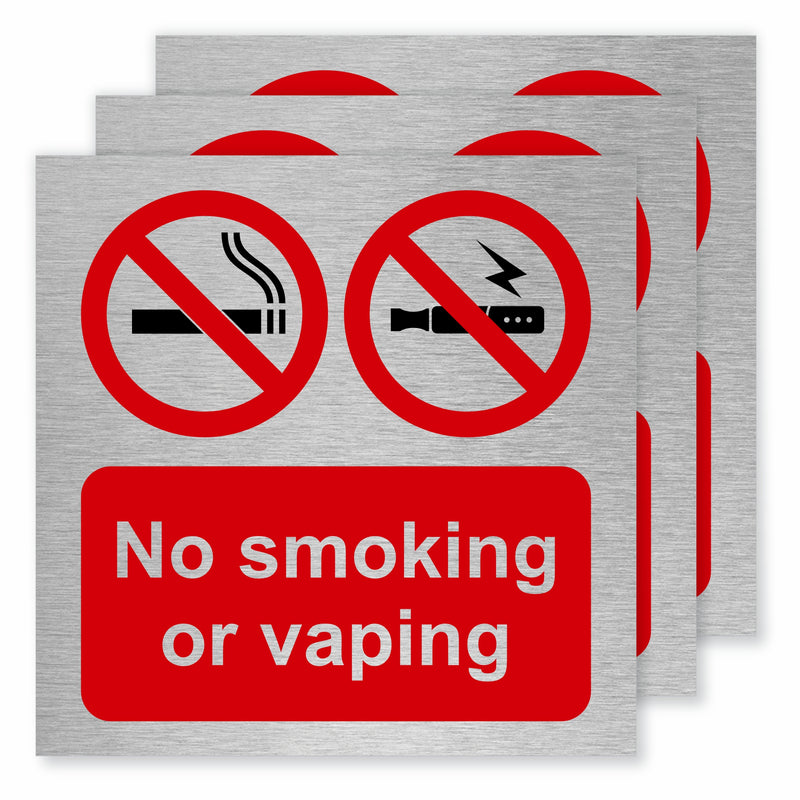 No Smoking No Vaping Slimline Aluminium Sign | Viro Display UK