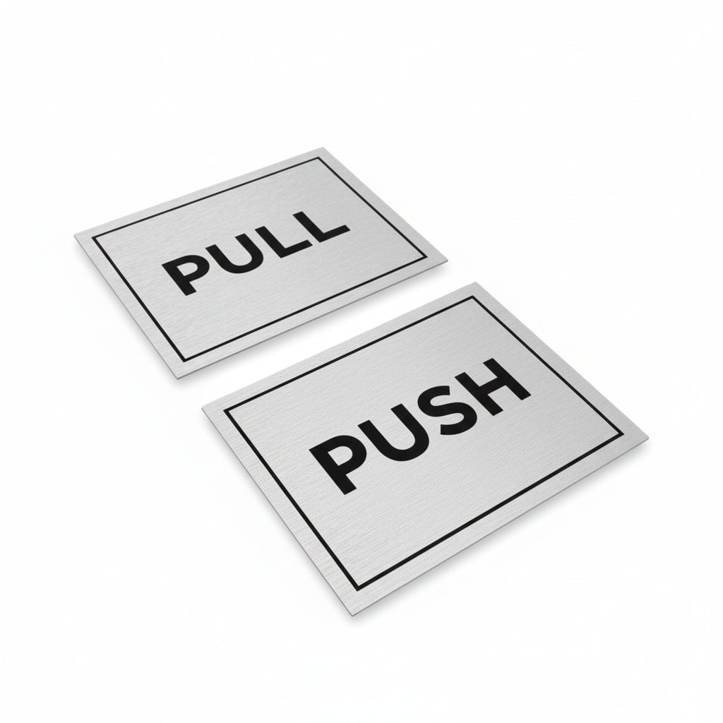 Slimline Aluminium Push & Pull Signs - 100 x 75mm | Viro Display UK
