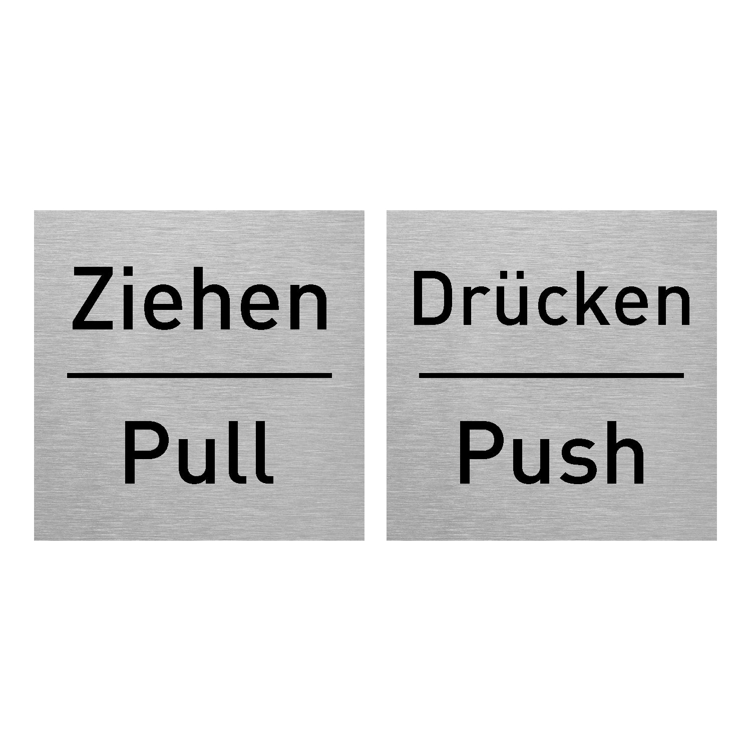 Drücken Ziehen Push Pull Aluminiumschild (2 Pack) | Viro Display UK