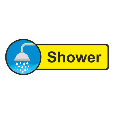Dementia Friendly Shower Sign - 400 x 140mm | Viro Display UK
