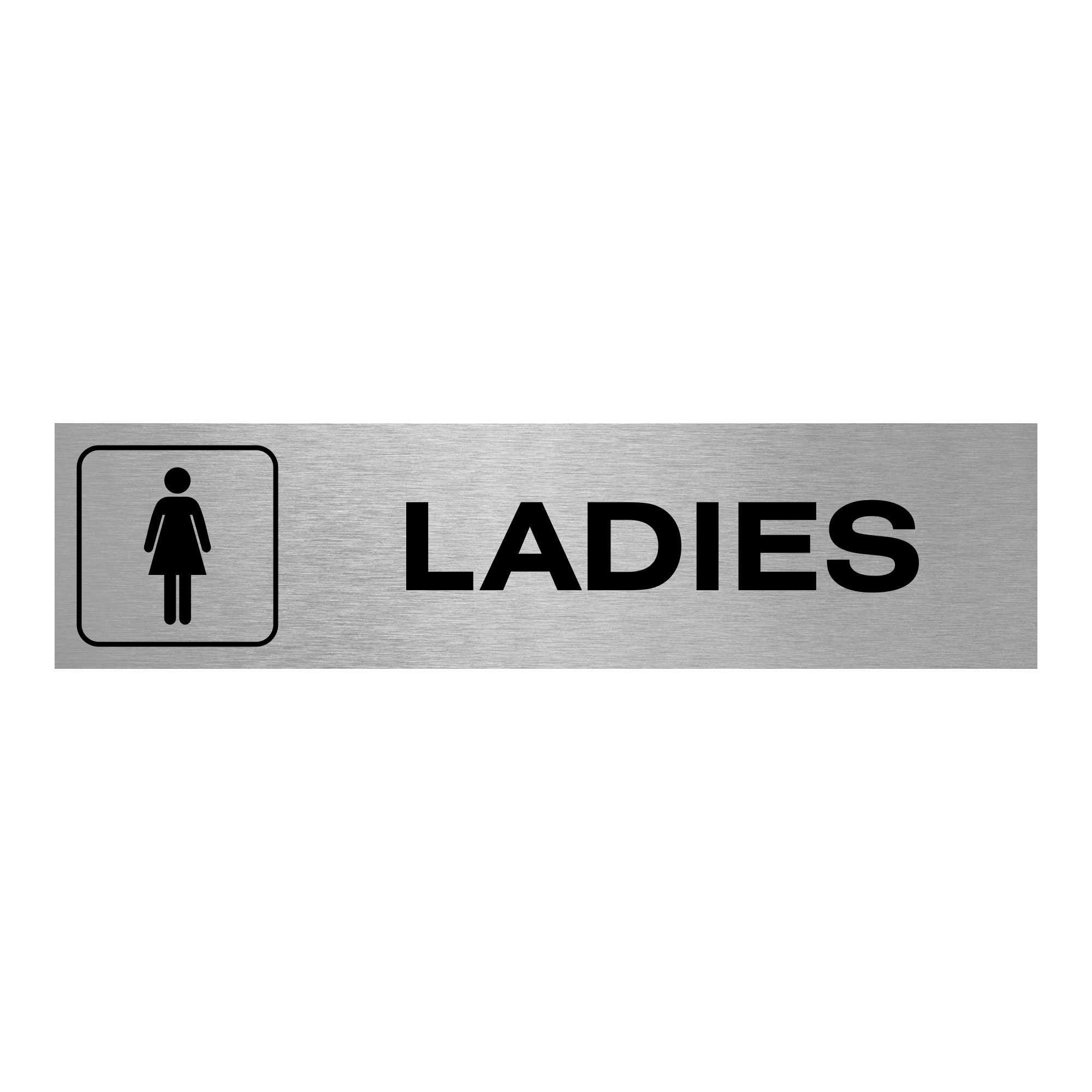 Slimline Aluminium Oblong Ladies Toilet Sign | Viro Display UK